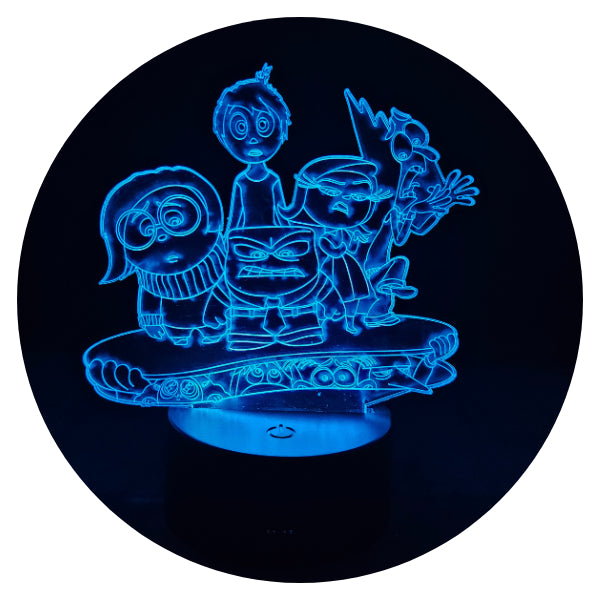 Lámpara 3D Led Los personajes de Intensamente 2 – 3D Lamp Chile