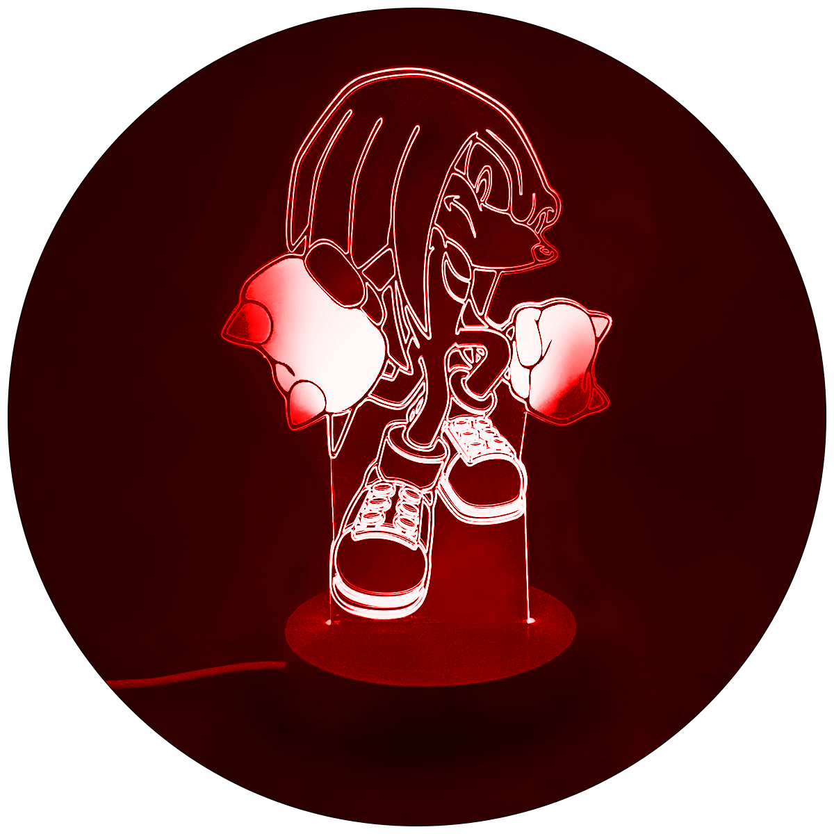 Lámpara 3D Led Knuckles - Sonic The Hedgehog – 3D Lamp Chile